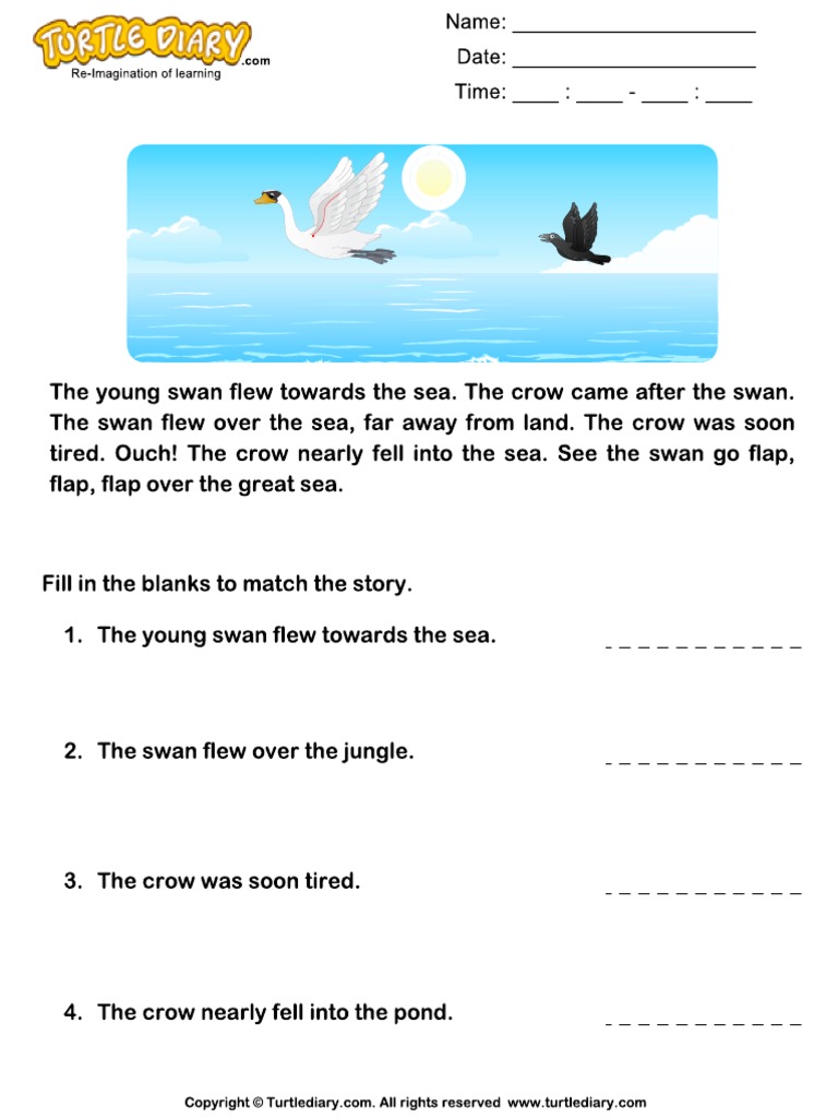 Read Comprehension Crow and Swans and Answer The Questions | PDF