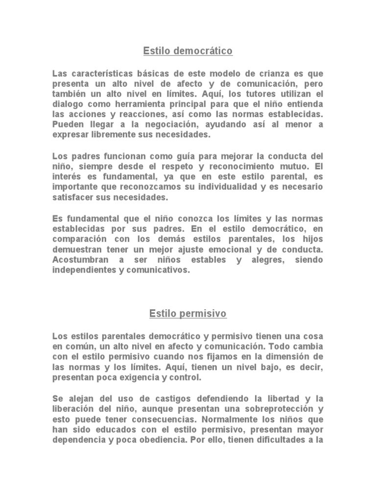 Estilo Democrático | PDF | Conceptos psicologicos | Ciencias del ...