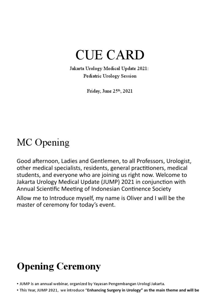 Cue Card MC Last Day | PDF | Urology | Medical School