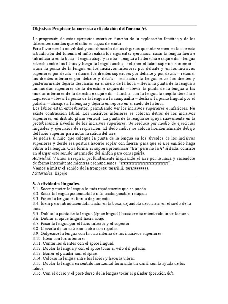 Articulacion R - Paper | PDF | Lengua | Boca