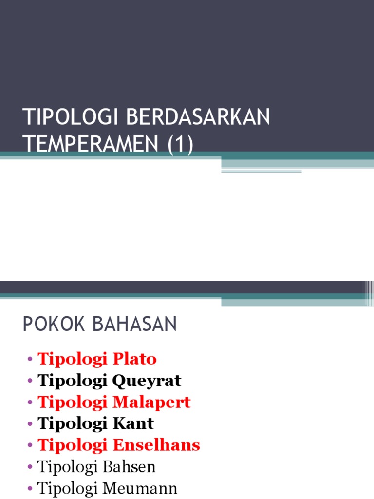 Tipologi Berdasarkan Temperamen | PDF | Filsafat | Pengembangan Diri