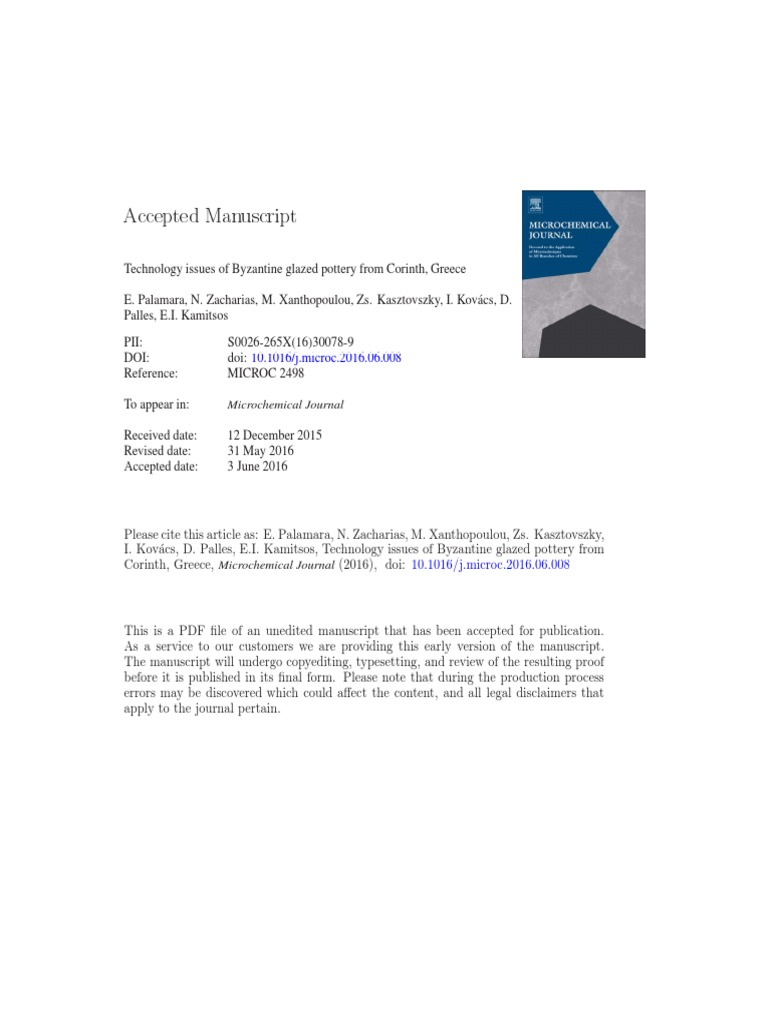 Palamara Et Al - 2016 - Glazed Pottery | PDF | Pottery | Ceramics