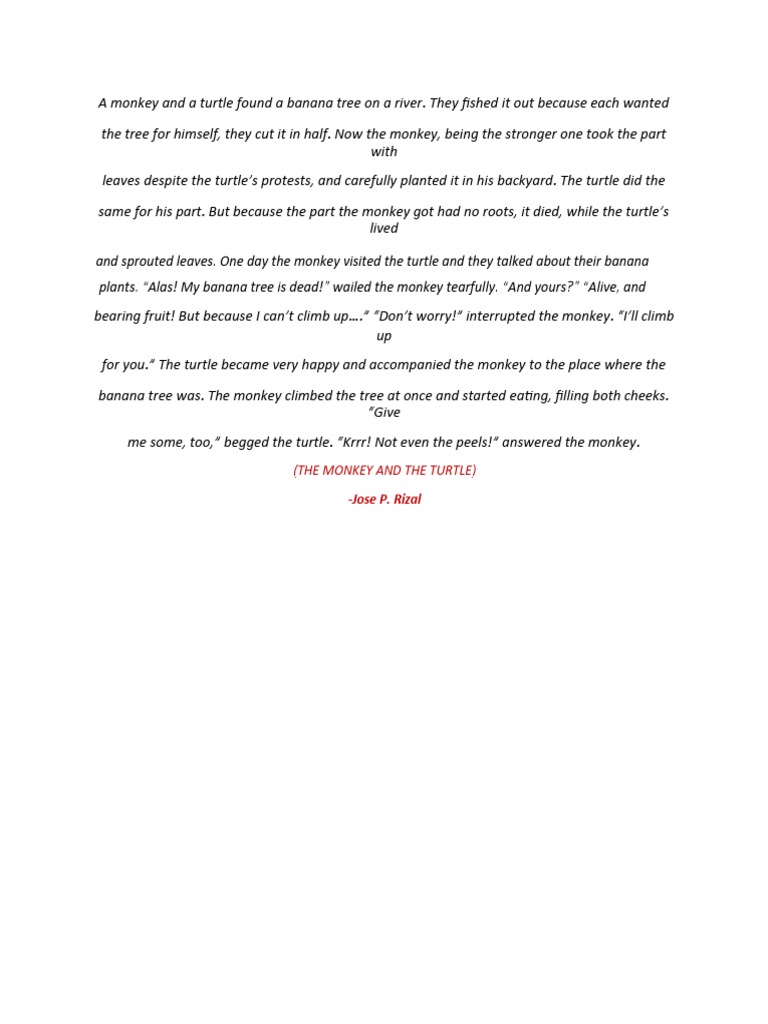 The Monkey And The Turtle Pdf
