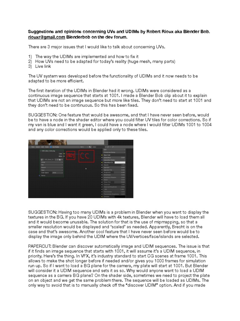 UV and UDIM Improvements in Blender | PDF | Blender (Software ...