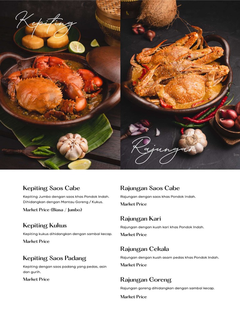 Menu Pondok Indah Resto-1 | PDF