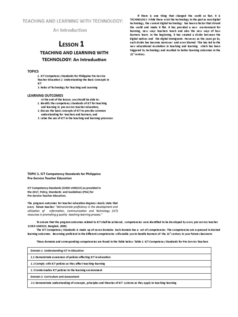 TTL 1-Lesson 1 | Download Free PDF | Educational Technology | Computer ...