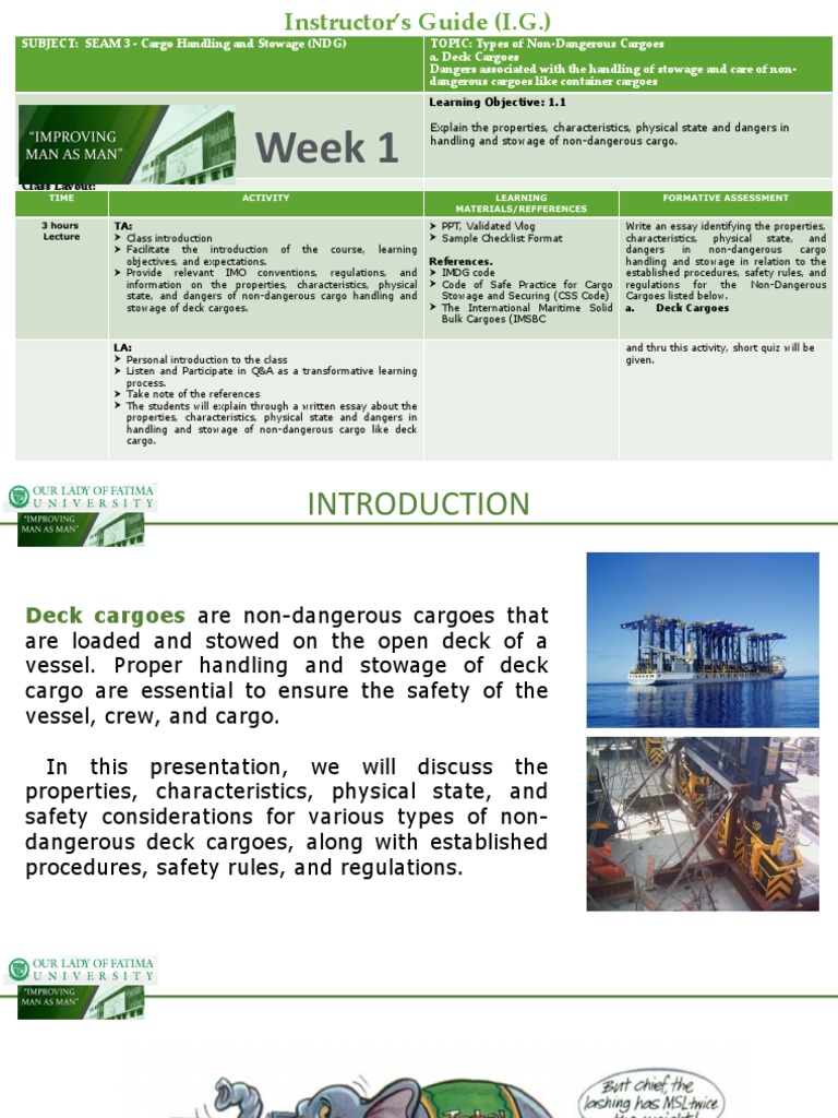 Week-1 - Types of Non-Dangerous Cargoes(1) | PDF | Cargo | Dangerous Goods
