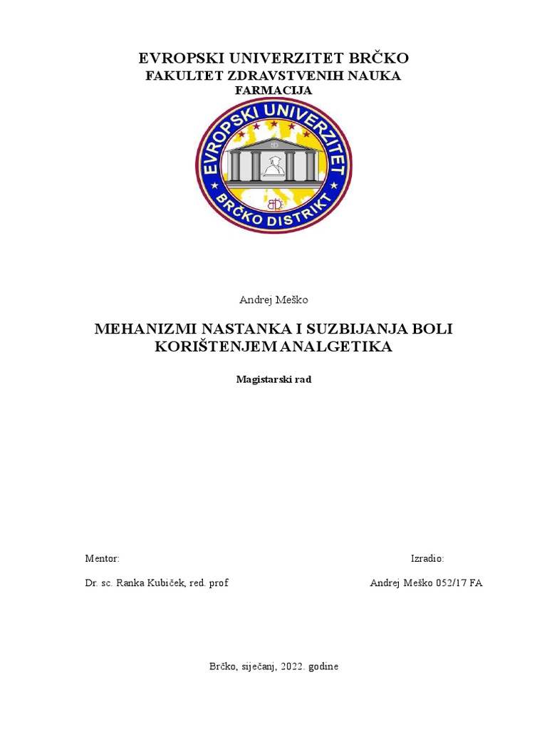 Zavrsni Rad Andrej Mesko FA - Ranka K. | PDF