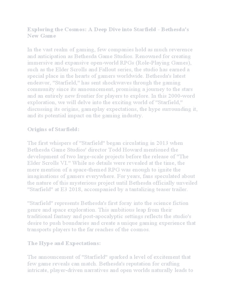 Starfield A Study in Red | PDF | Video Games