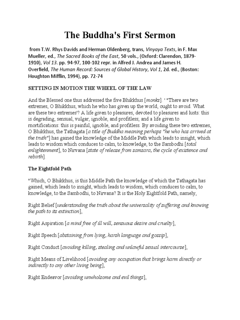 The Buddha's First Sermon | PDF