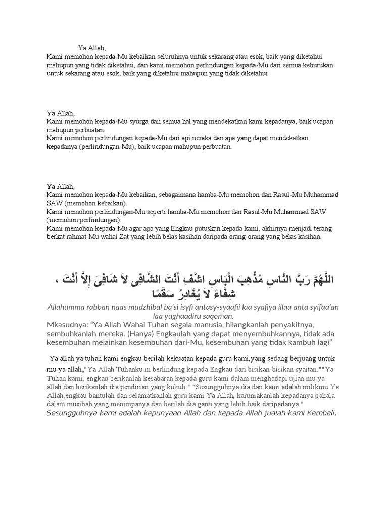 Doa Kesembuhan Dan Dipermudahkan | PDF | Agama & Spiritualitas