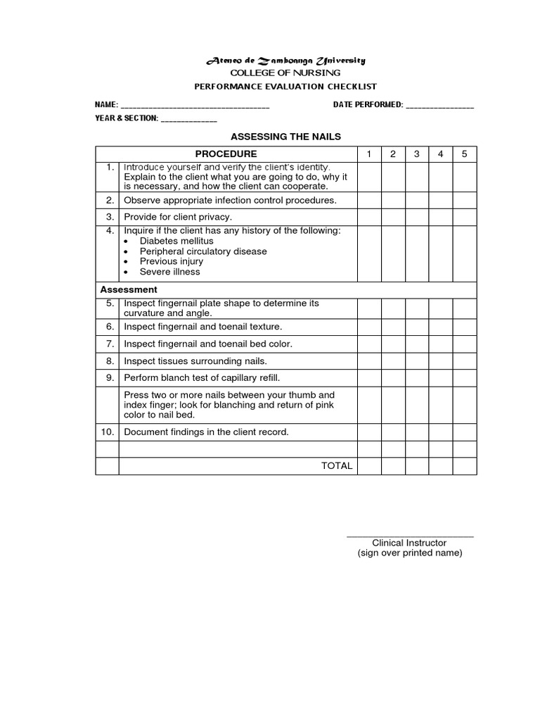Assessment Nails | PDF