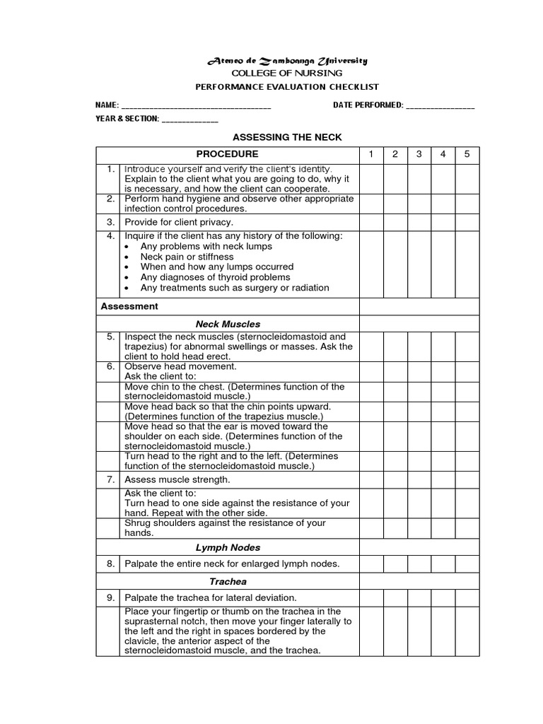Assessment Neck Pdf Neck Thyroid