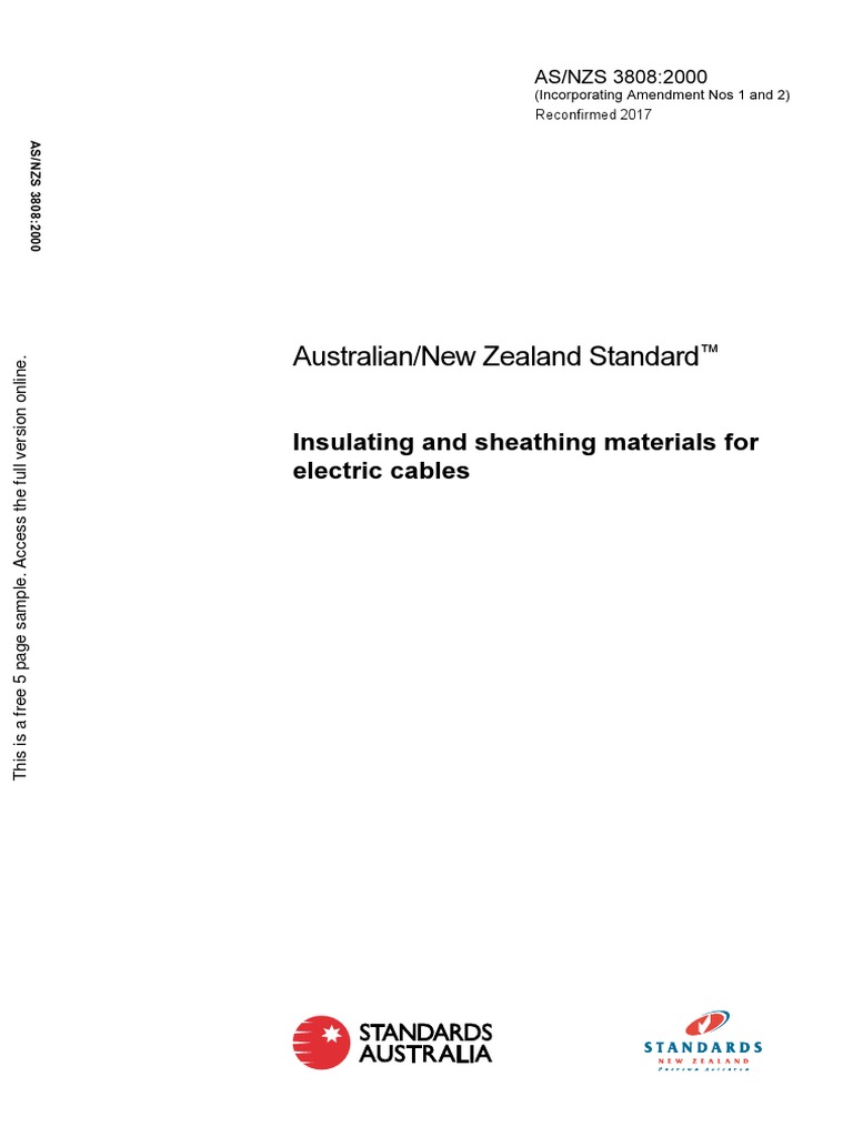 ASNZS 3808 - Preview | Download Free PDF | Electrical Wiring | Standards Australia