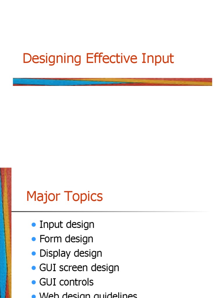 Input Design | PDF | Graphical User Interfaces | Icon (Computing)