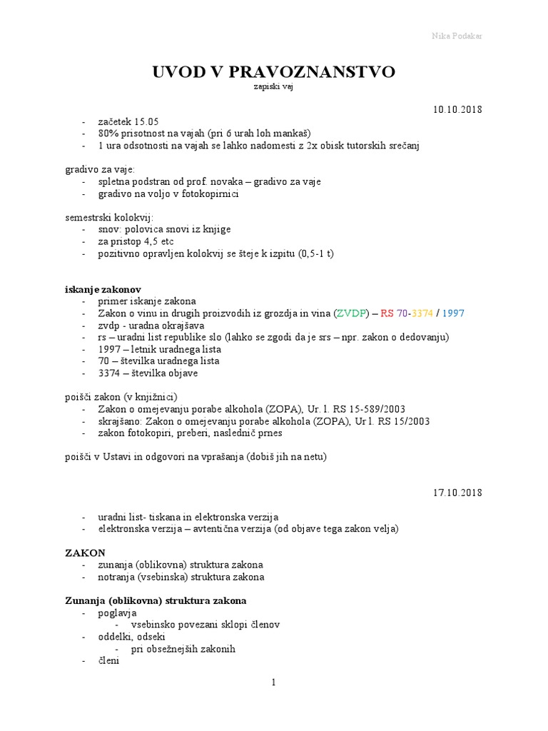 UVP Zapiski Vaj | PDF