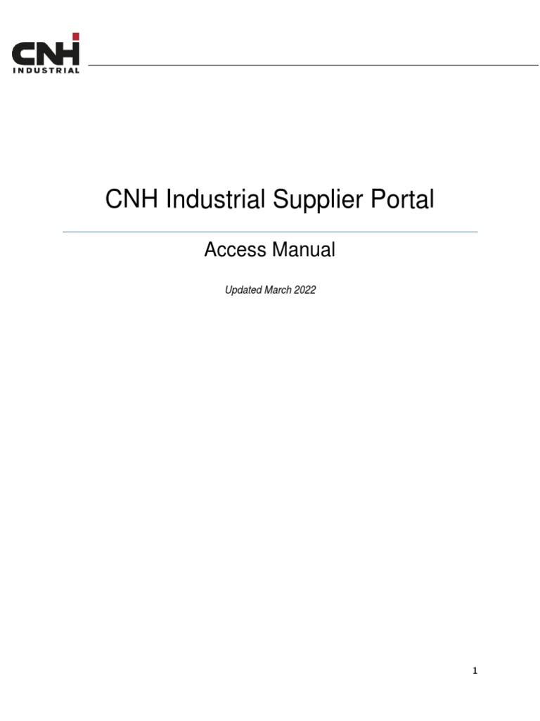 CNH Supplier Portal Access Guide | PDF | Login | Password