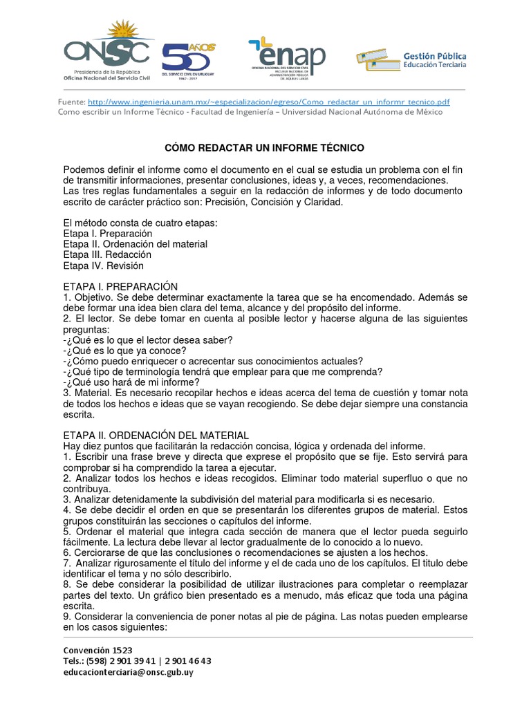 Cómo Redactar Un Informe Técnico - Compressed | PDF