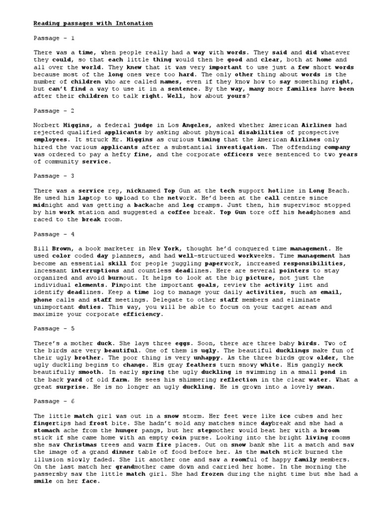 Reading Passages - 1 - 102505 | PDF