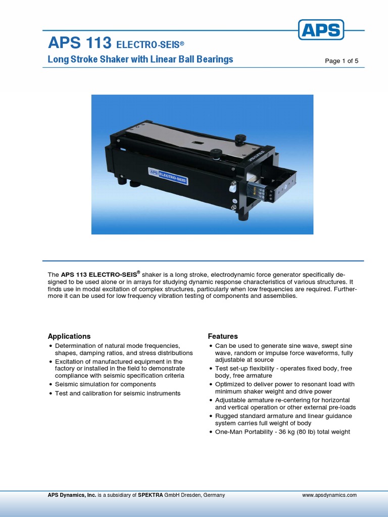 Aps 113 HF Data Sheet en | PDF | Resonance | Force