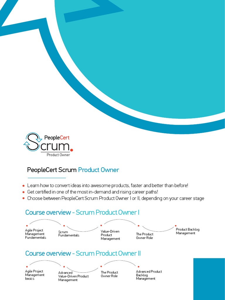 PeopleCert Scrum Product Owner I - II - Flyer - Digital - 202211 | PDF | Scrum (Software ...