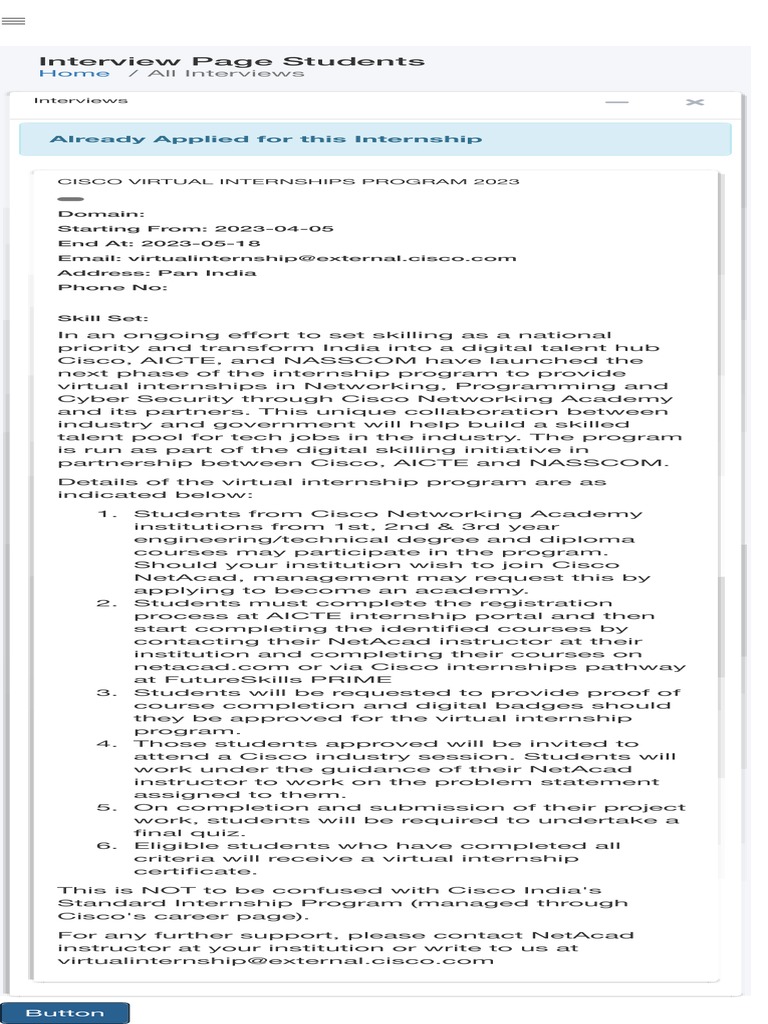 AICTE Internship Enterprise Portal - Learning by Doing. 1 Crore ...