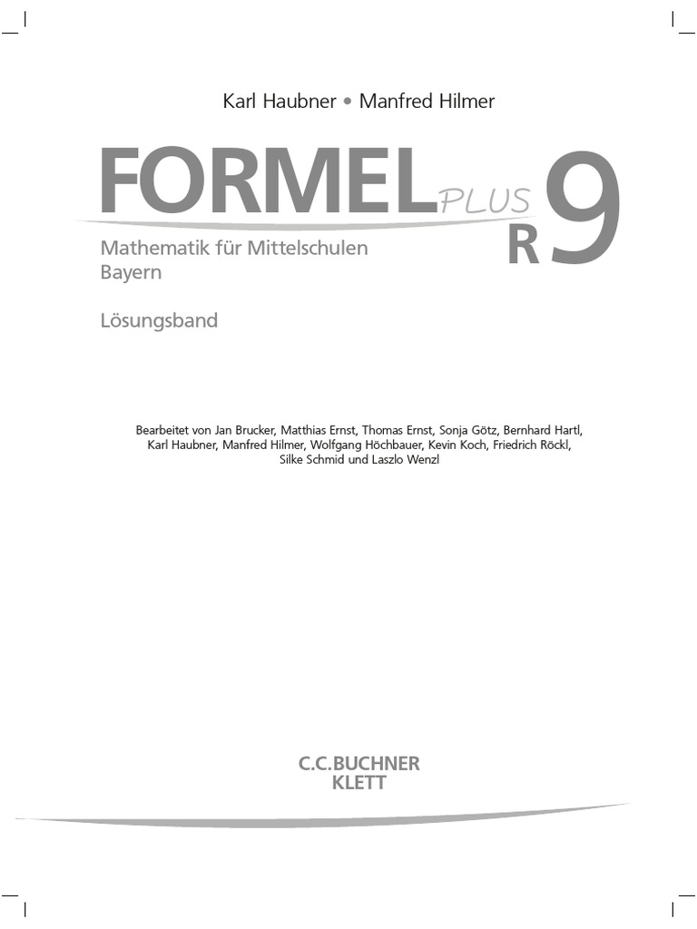 Formel Plus Bayern r9 Loesungen Kapitel 1 Und 2 | PDF