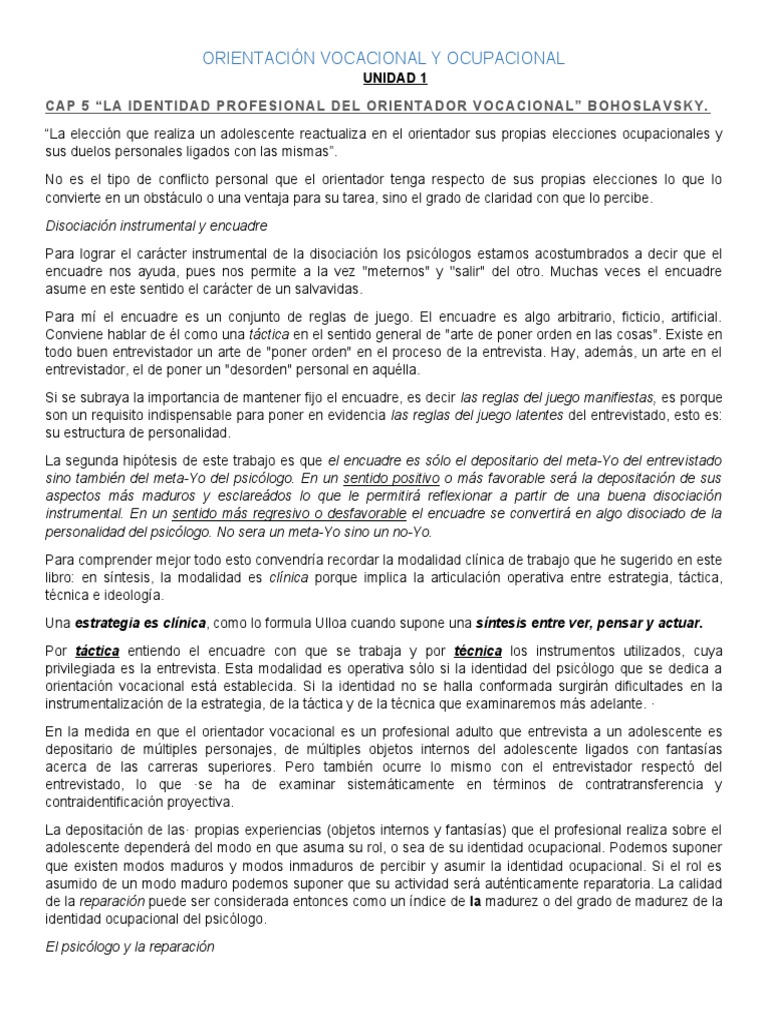 Orientacion Vocacional | PDF | Sicología | Aprendizaje