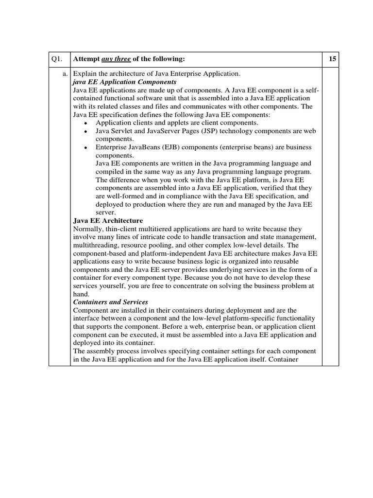 TYBSc - IT - EJ Paper Solution | PDF | Java (Programming Language) | Component Based Software ...