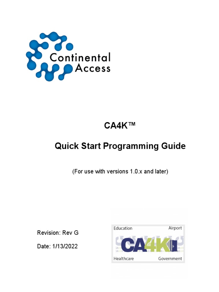 CA4 KQSProg Guide Rev G | PDF | Computer Network | Port (Computer Networking)