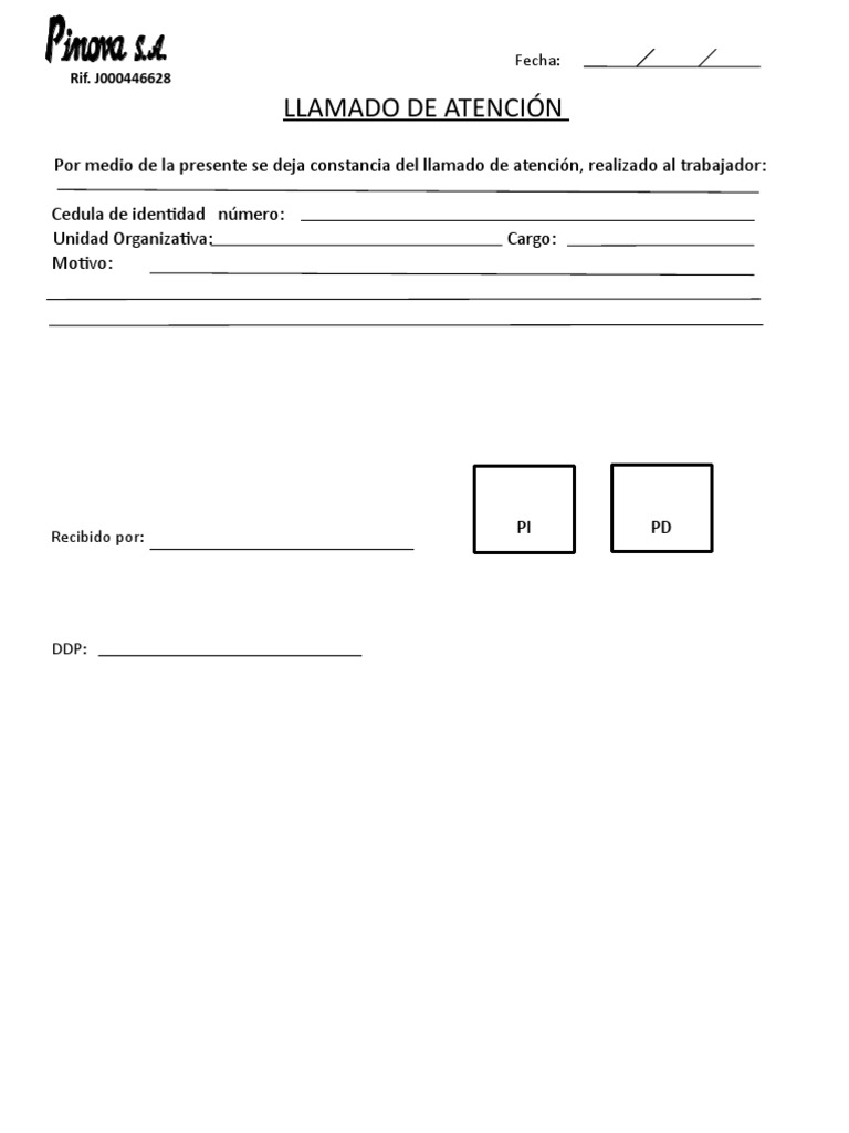 Formato de Llamado de Atención | PDF