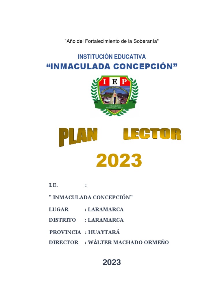PLAN LECTOR 2023-Laramarca OK | PDF | Comprensión lectora | Cognición