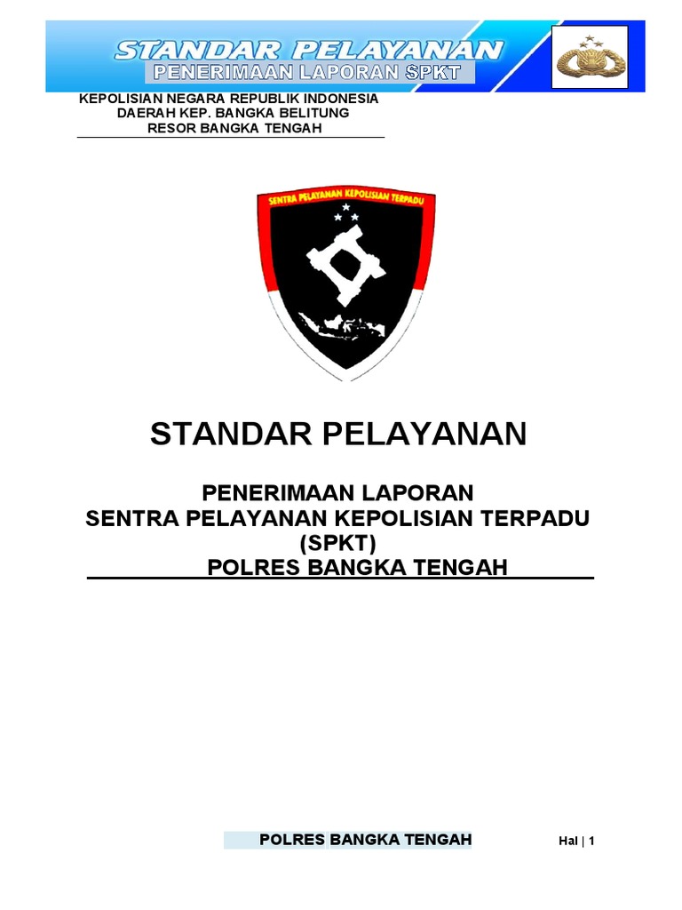 Buku Standar Yan SPKT Polres Bateng 2020-2021-2022 | PDF | Pengelolaan Keuangan & Uang | Hukum