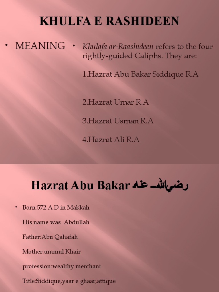 Khulfa e Rashdeen | PDF | Umar | Muhammad