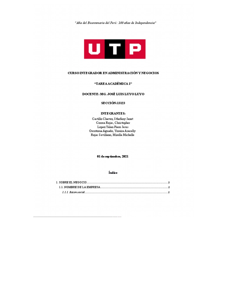 Ta1 Grupo 4 Tarea Academica n1 - Compress | PDF | Calidad (comercial) | Business