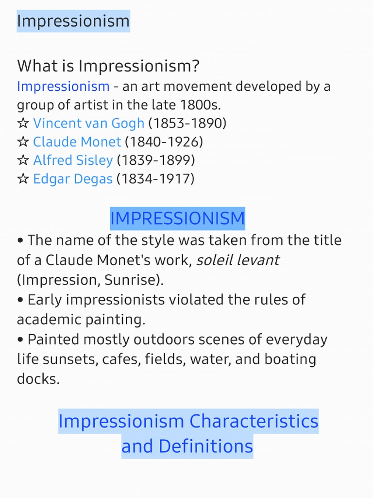 Impressionism | PDF
