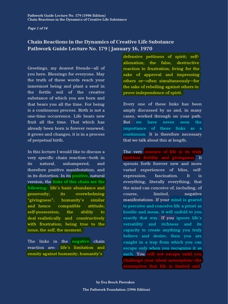 Chain Reactions in Creative Life Dynamics | PDF | Truth | Experience
