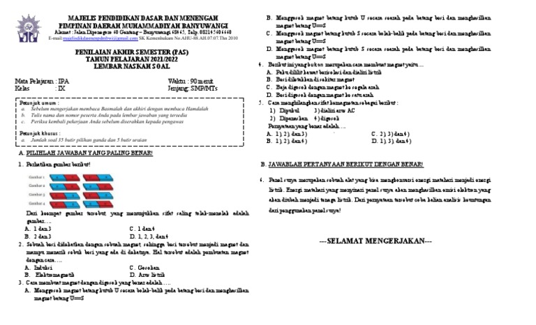 Format Lembar Soal | PDF
