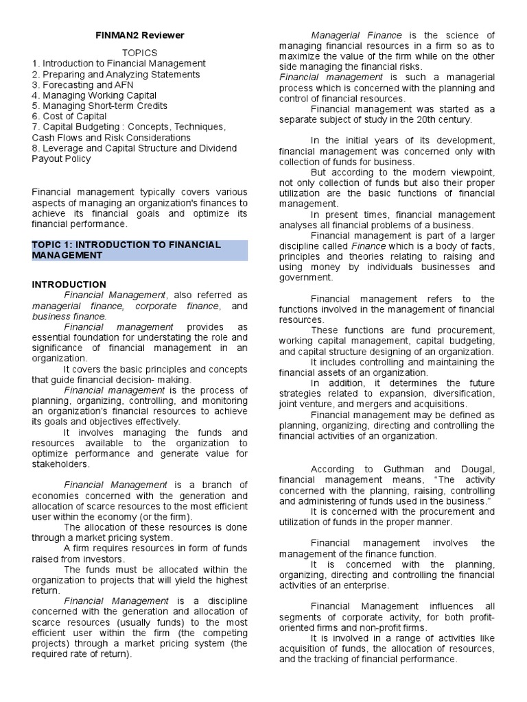 FINMAN2 Reviewer | PDF | Financial Capital | Stocks
