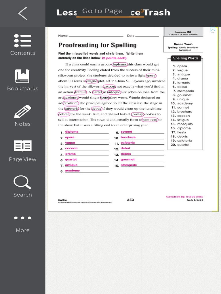 Grade 6 Journeys Reader's Notebook | PDF