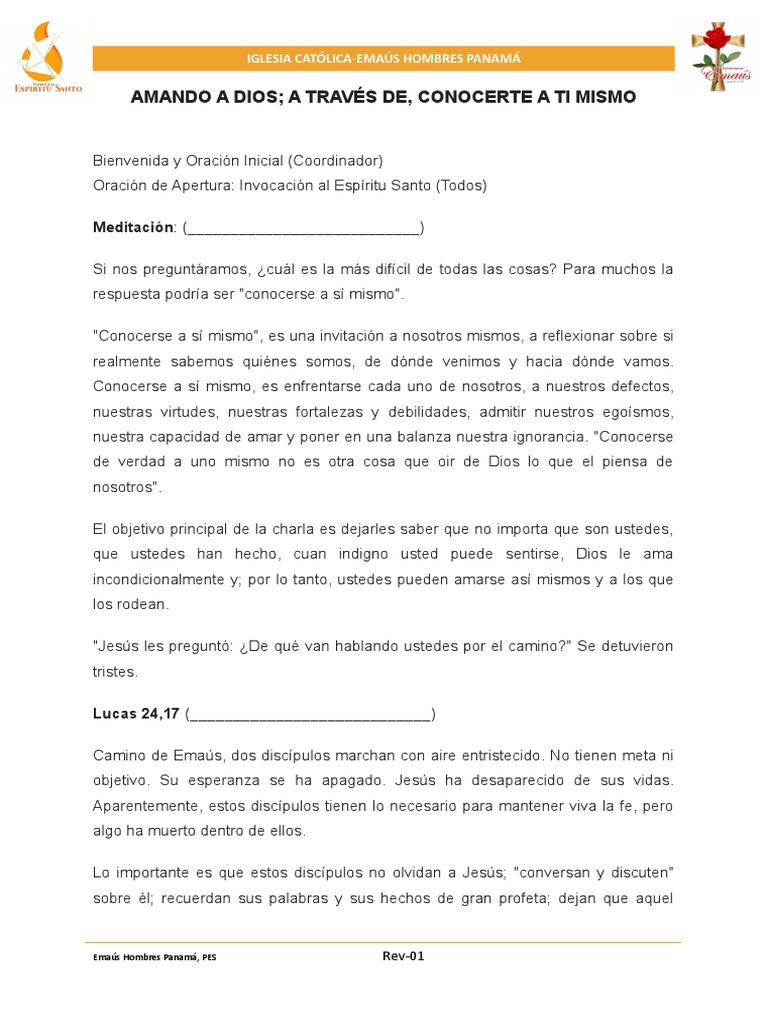 Amando A Dios A Traves de Conocerte A Ti Mismo. Emaus | PDF | Oración ...