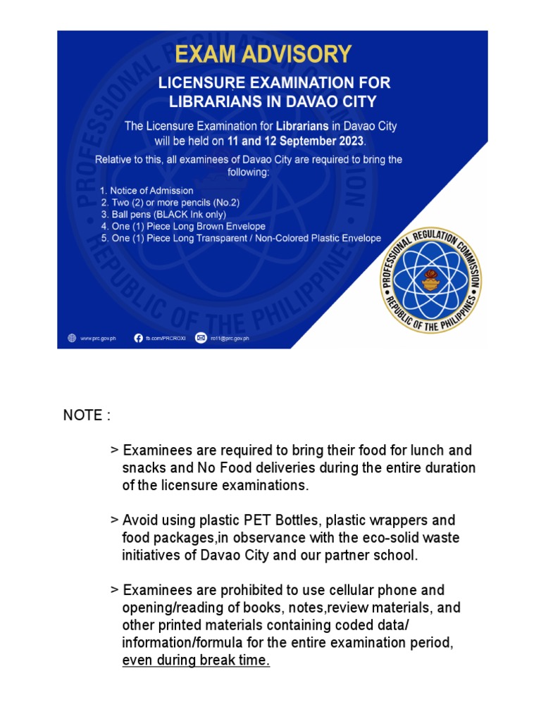 RA-053945 - LIBRARIAN - Davao - 9-2023 WITH FRONT PAGE | PDF ...