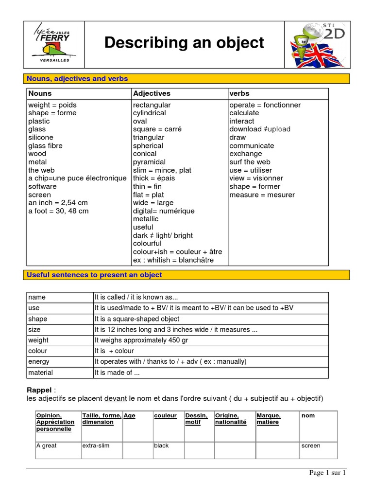Describing Object | PDF | Morphology | Linguistic Typology