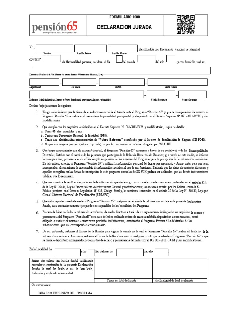 Formulario 1000 | PDF | Pensión | Justicia