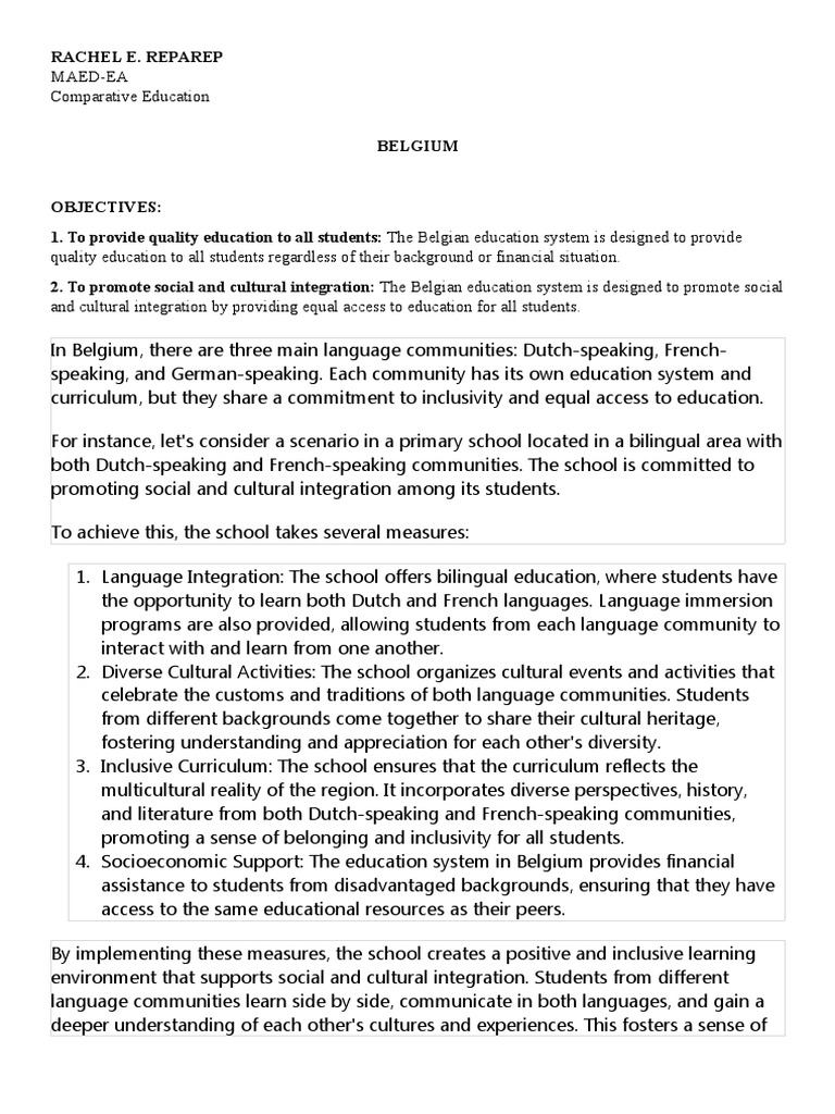 Overview of Belgium's Education System | PDF | Educational Assessment ...