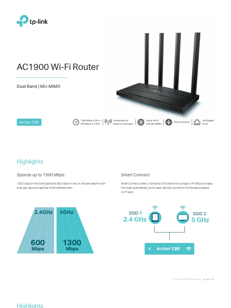 Archer C80 (EU&US) Datasheet | PDF | Wi Fi | Ieee 802.11