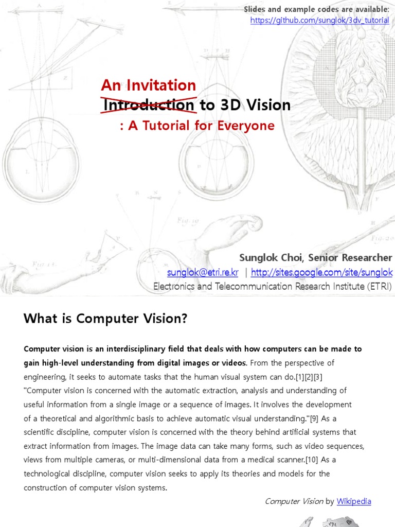 3dv Slides | PDF | Computer Vision | 3 D Computer Graphics