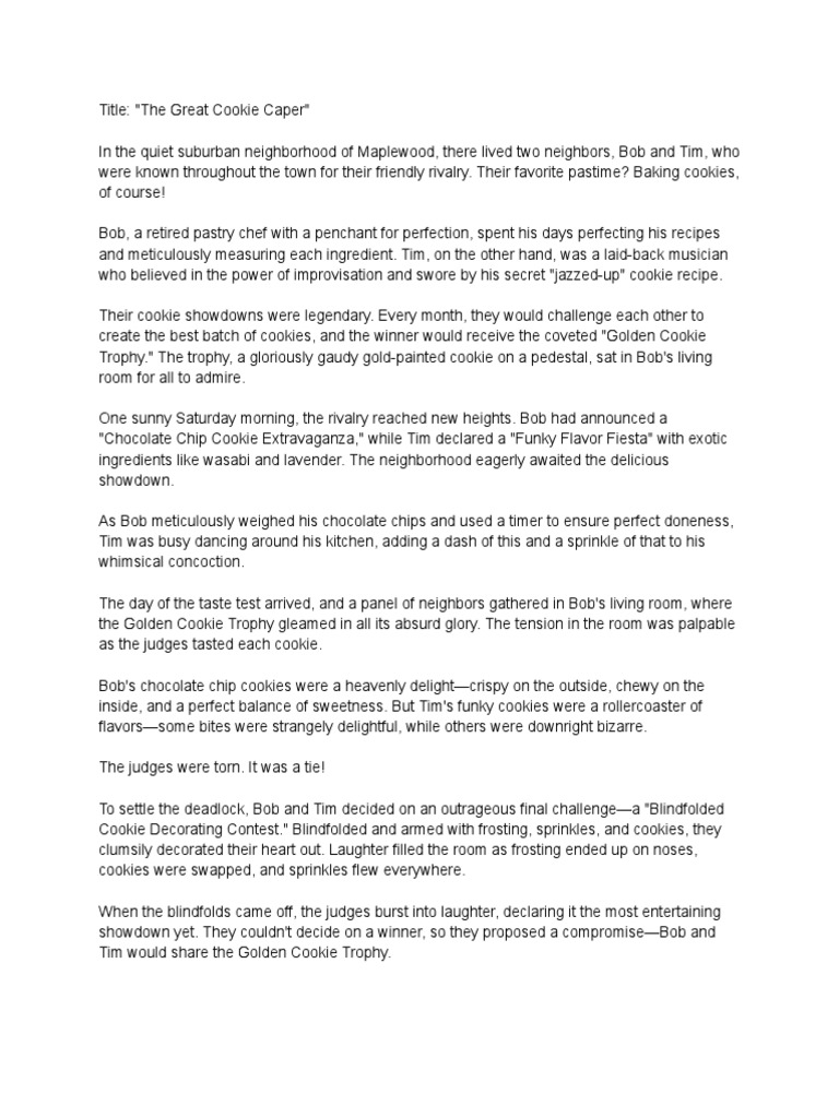 The Great Cookie Caper | PDF | Food And Drink | Cooking