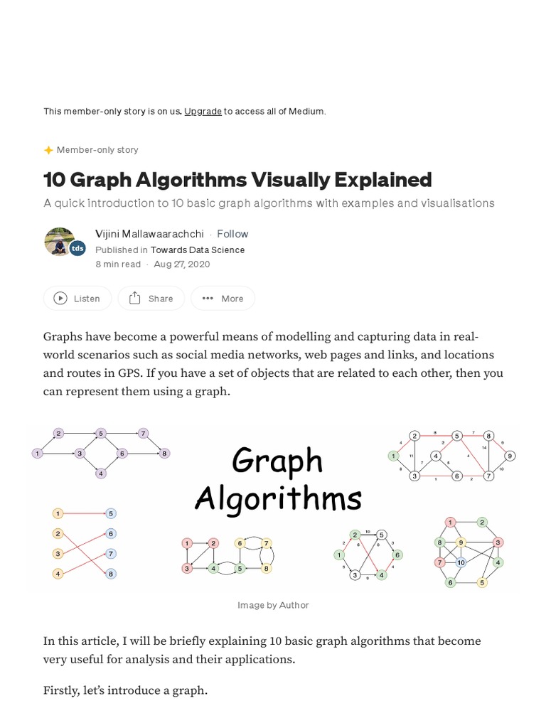 10 Graph Algorithms Visually Explained Pdf Vertex Graph Theory Theoretical Computer Science