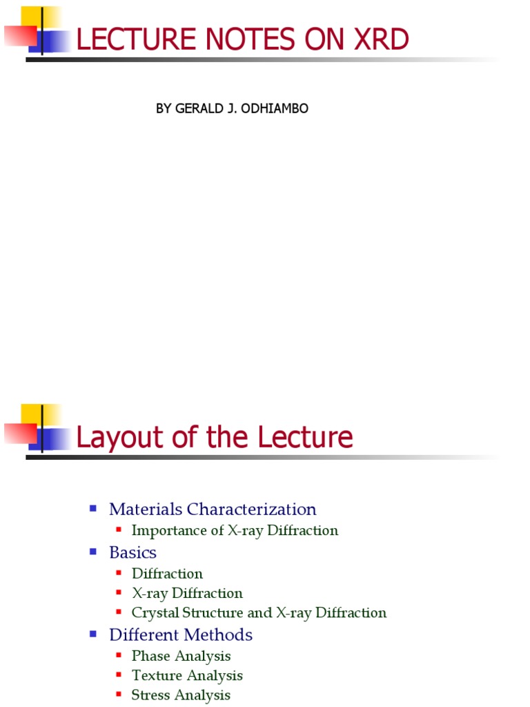 XRD 2023 | PDF | X Ray Crystallography | Diffraction